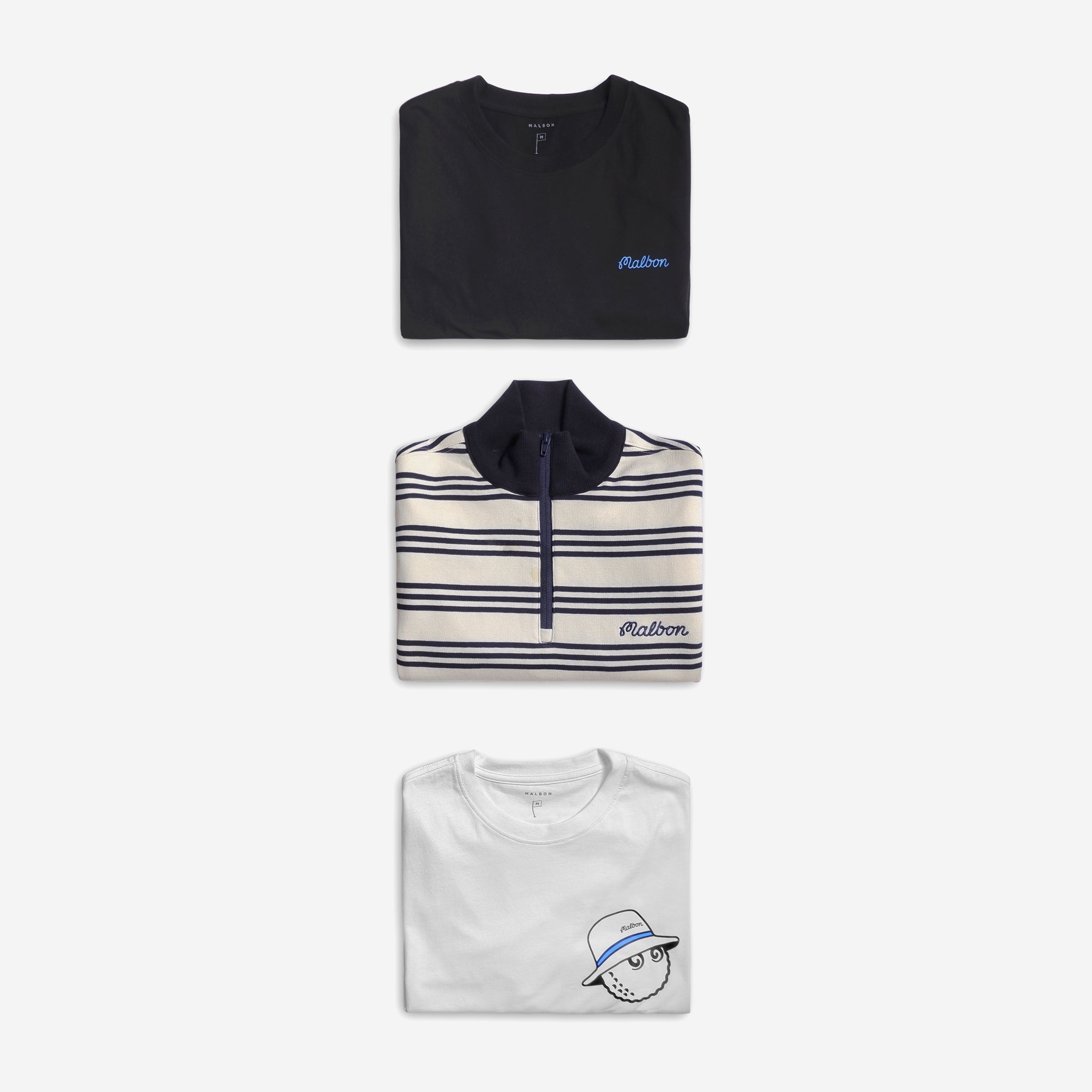 BON STRIPED 1/4 ZIP AND TEES – Malbon Golf